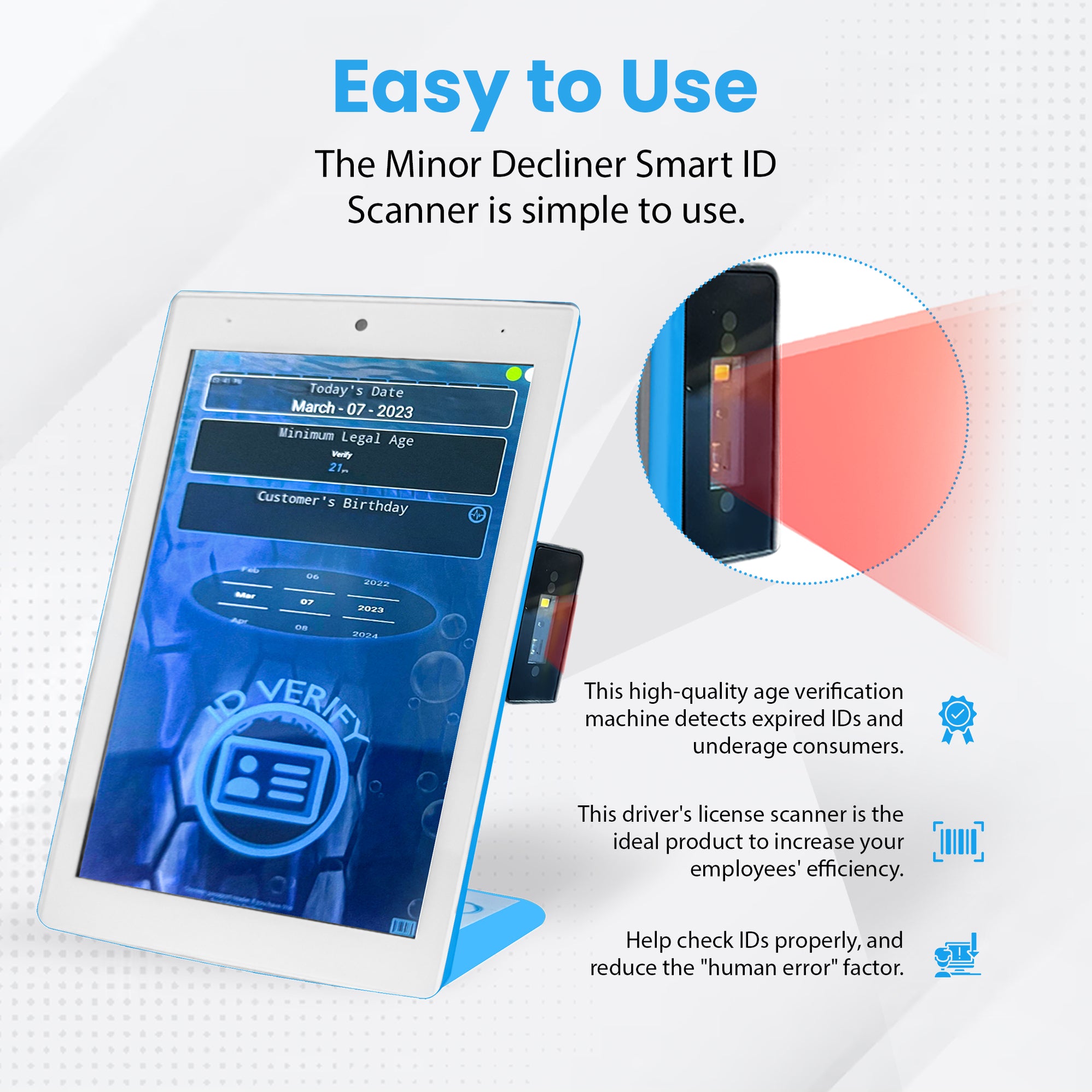 Cost Effective & Easy to Use ID Scanners by Minor Decliner