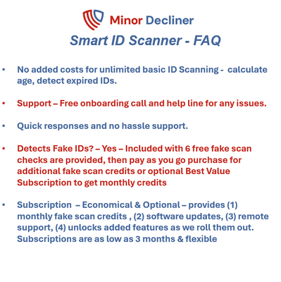 Cost Effective & Easy to Use ID Scanners by Minor Decliner